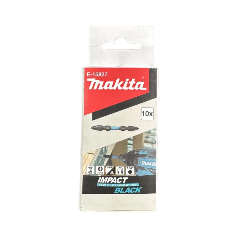 E-15827 Bộ Mũi Vít 2 Đầu Impact Black Ph2-65mm 10 Cái/Bộ - Makita Việt Nam